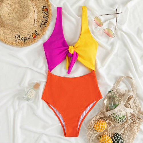 Sunset Twist Colorblock One-Piece – Be Juliet